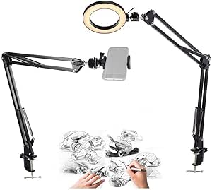 Amazon.com: Phone Ring Light, 6'' Ring Light with 2 Suspension Arm ...