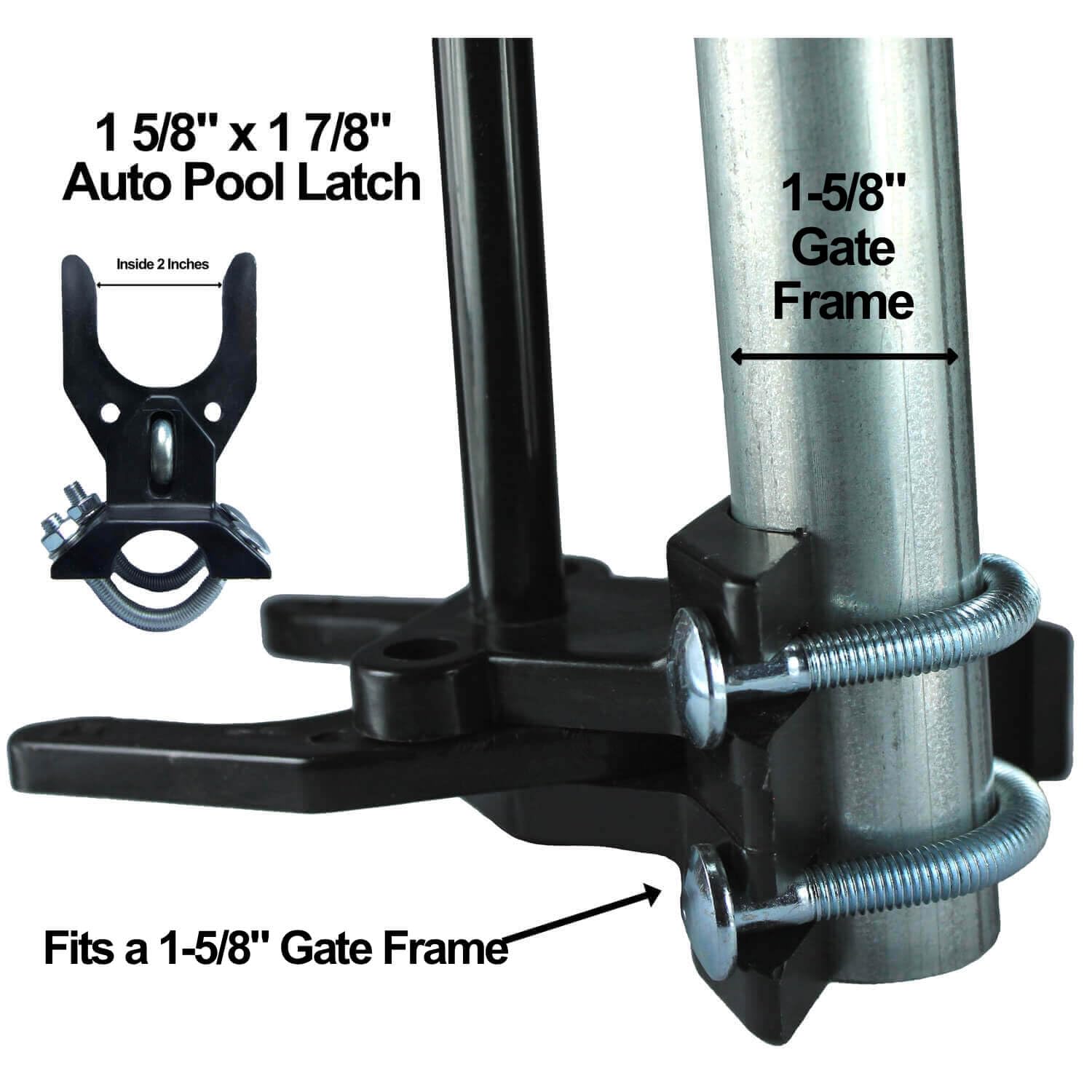 Pool GATE Latch: Chain Link Child Safety Pool Latch (1-5/8" X 1-7/8") - Push Style Pool Gate ...
