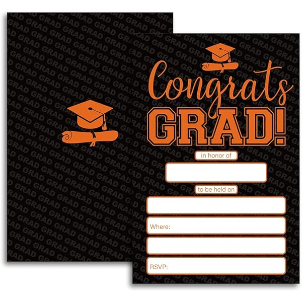 Orange And Blue Graduation Invitations Walmart