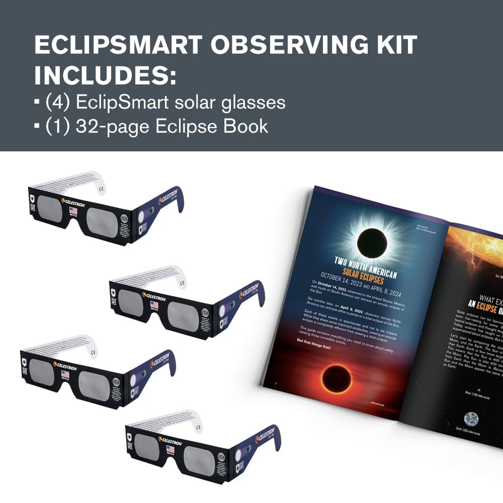 Celestron – EclipSmart Solar Shades Observing Kit – Meets ISO 12312-2: ...