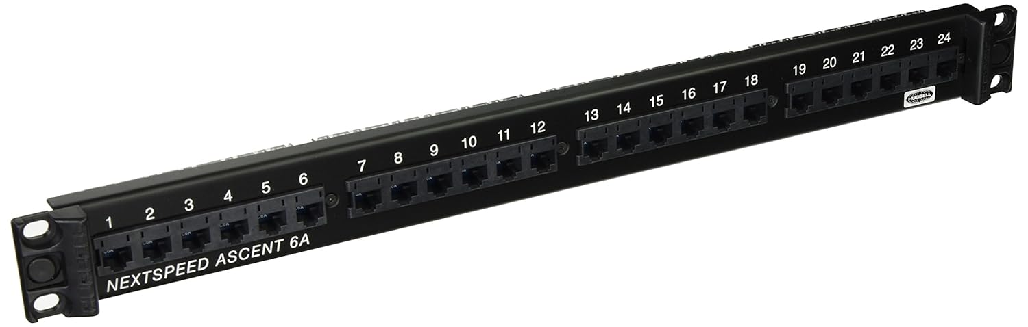 Hubbell HP6A24U Patch Panel, CAT6A, Ascent, 24 Pole, A/B, Black: Amazon.com: Industrial & Scientific
