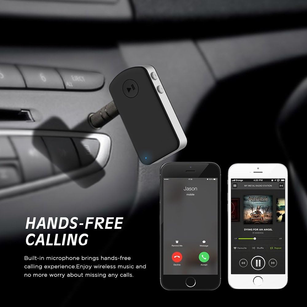 Friencity Bluetooth Audio Receiver for Car with Microphone, Advanced V4 ...