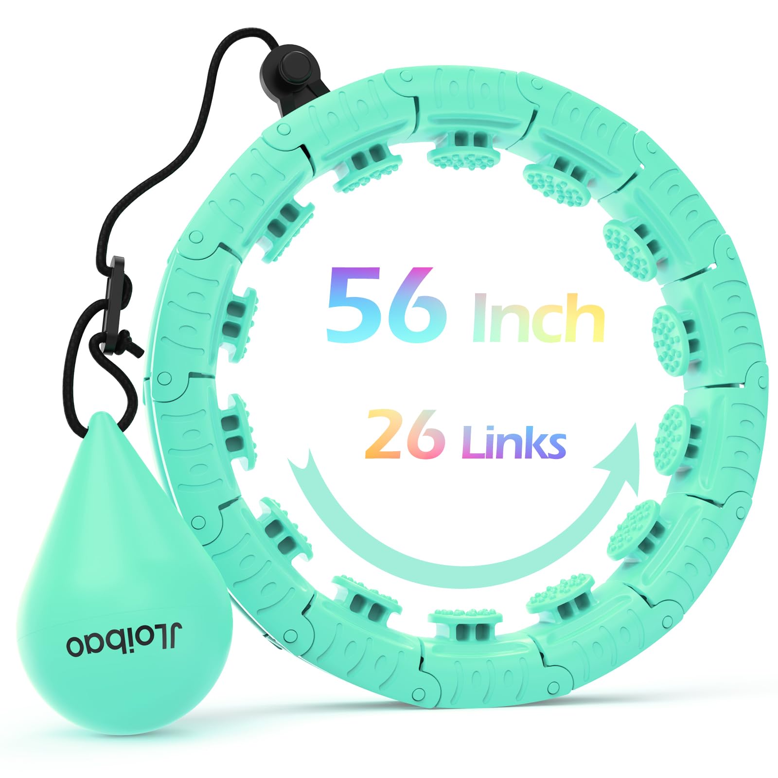 JLoibao Weighted Hula Circle with 26 Links(56 Inch) for Adults Weight ...