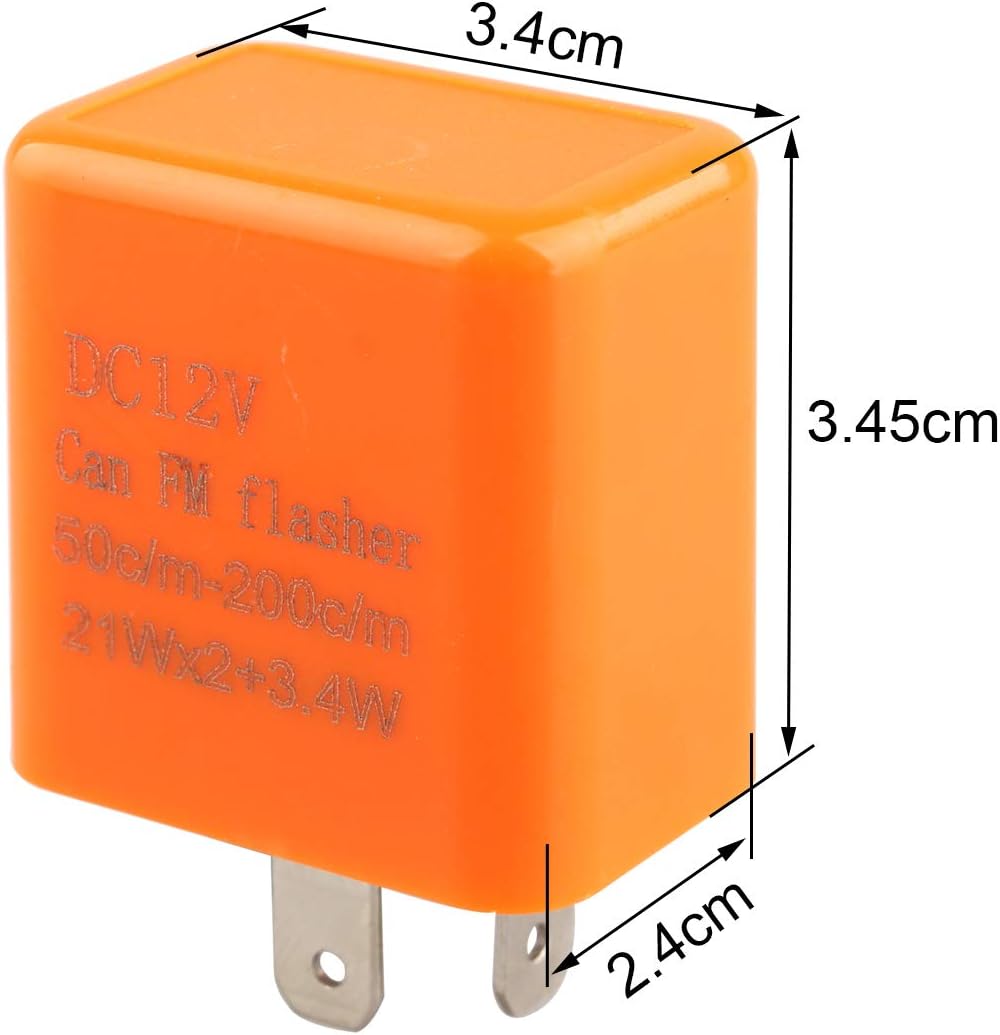 Futheda 2 Pin Speed Adjustable LED Flasher Relay Universal Motorbike ...