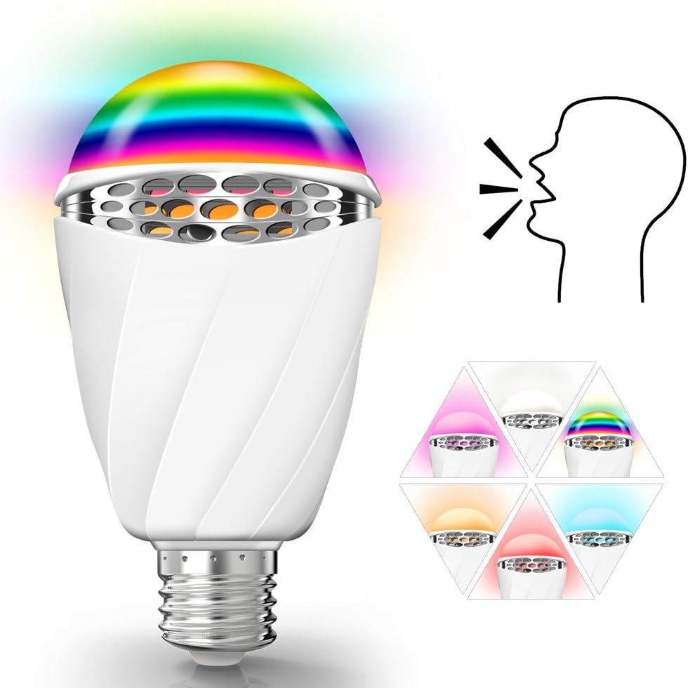 Adjustable LED Voice Control Bulb E27 - Colorful Mode and White light ...