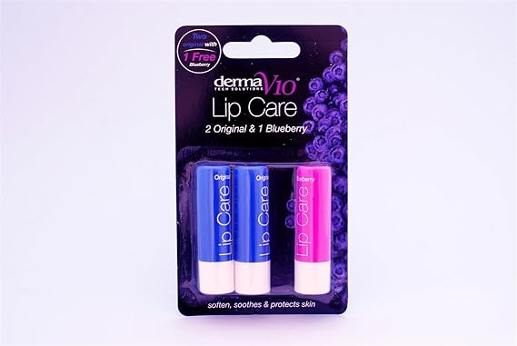 SD61833 Derma V10 Pack Of 3 Flavoured Moisturising Lip Balms Perfect ...