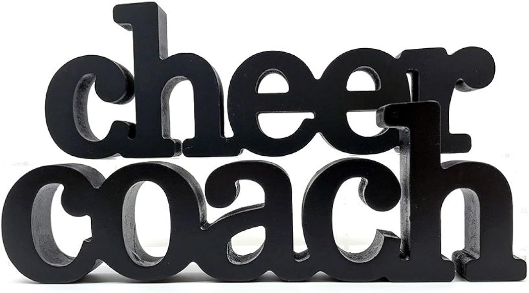 Amazon.com: ChalkTalkSPORTS Cheer Coach Wood Words | Cheer Sign & Décor ...