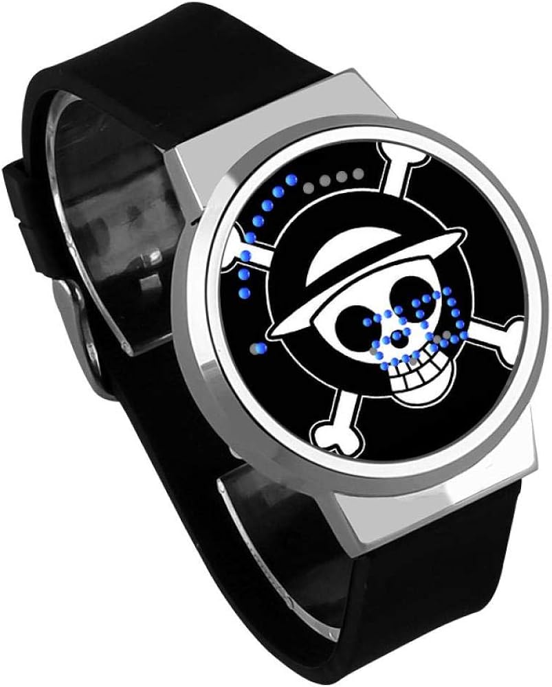 Relojes Hombre,Pantalla Táctil Led Reloj One Piece Anime Rodeando Cinta ...