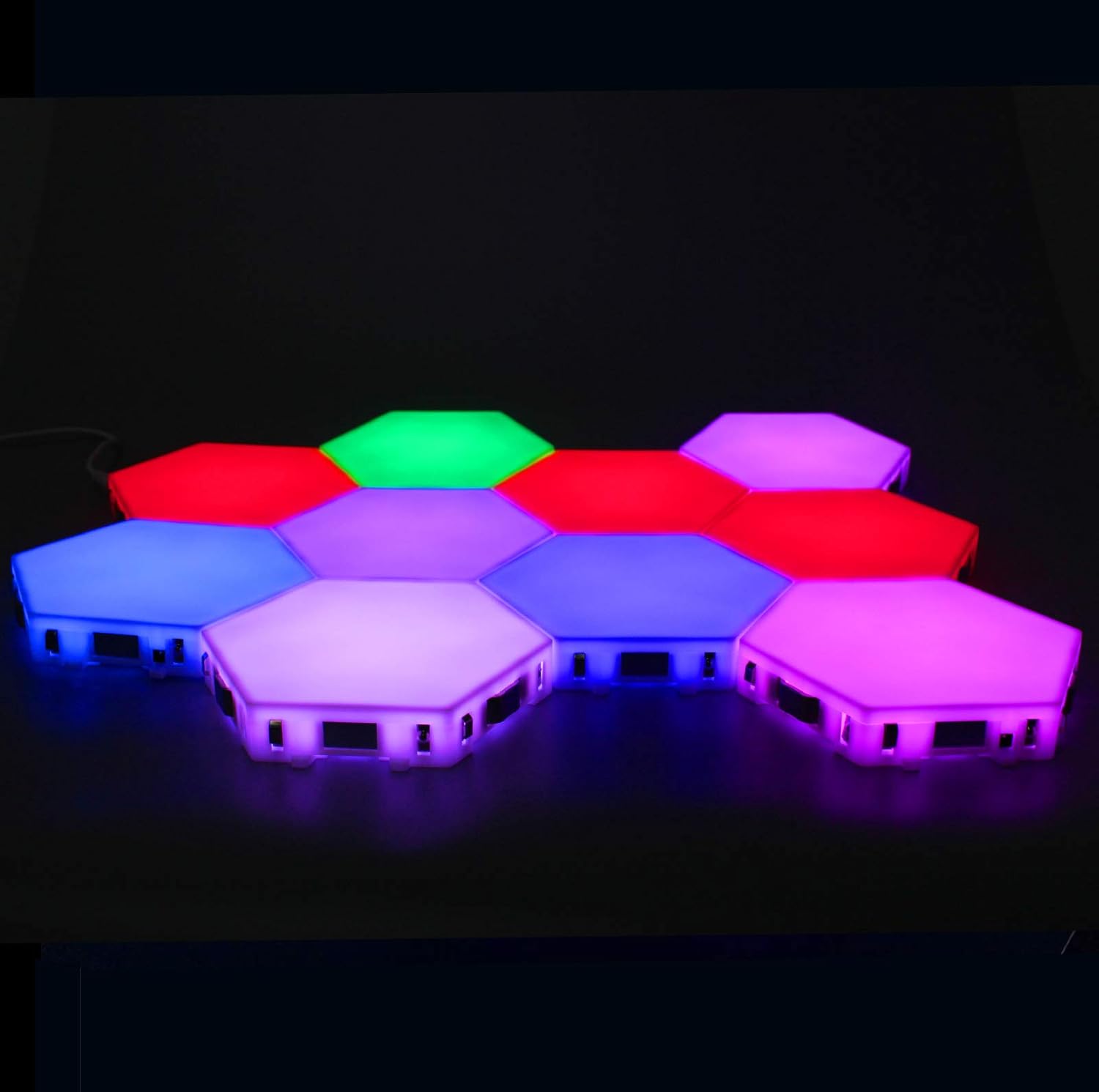 Amazon.com: Hexagon Led Lights Upgrade RGB Colors Honeycomb Wall Lights ...