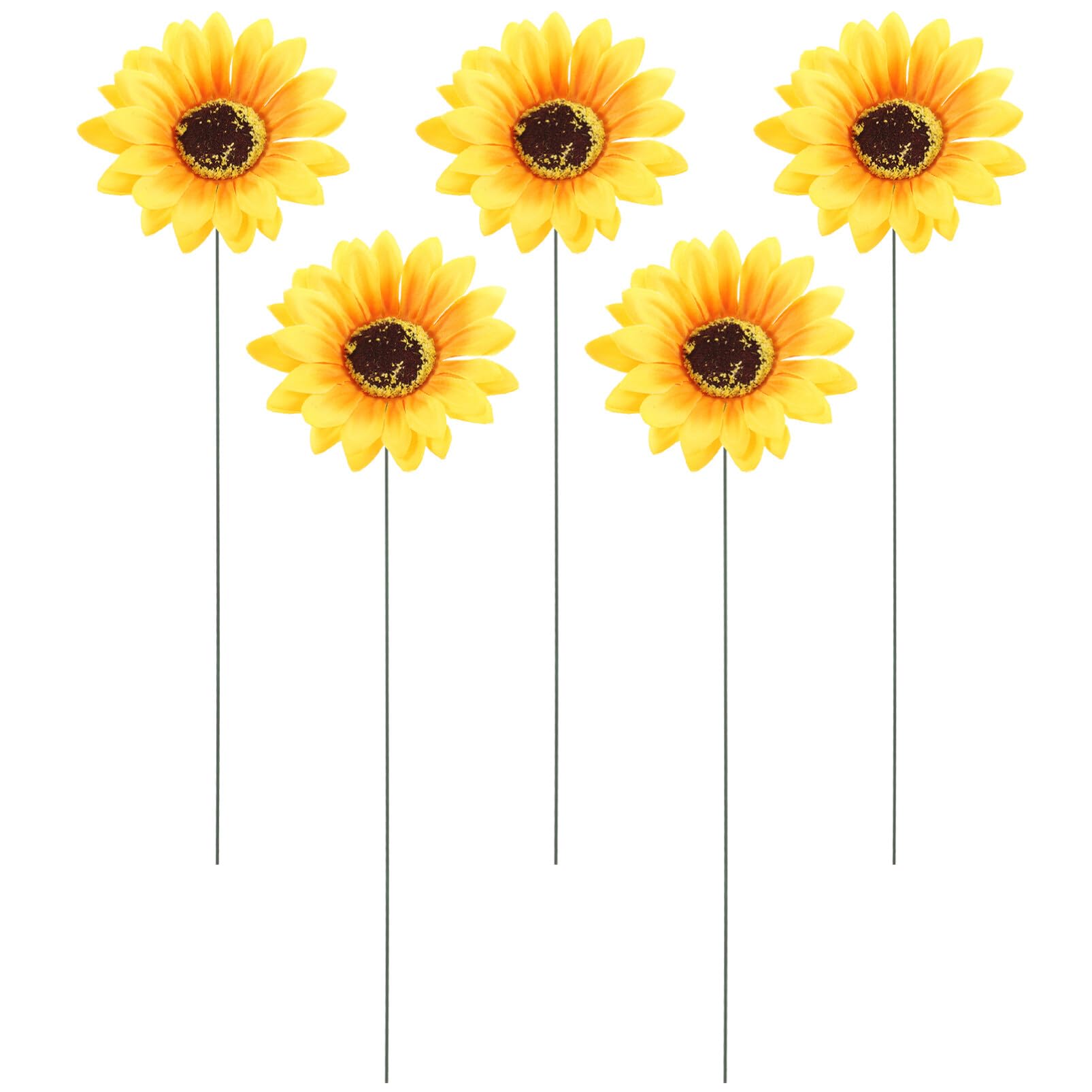 SEWACC Sunflower 5pcs Sunflower Garden Stakes Outdoor Sunflower Yard ...