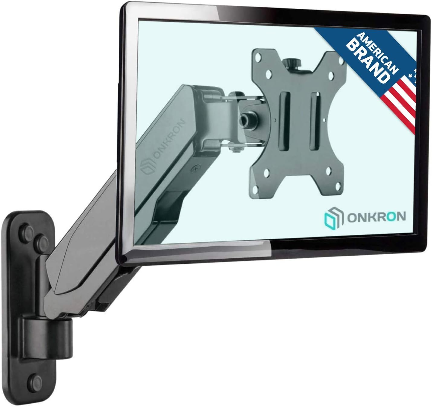 ONKRON TV Monitor Wall Mount Bracket for 13″ – 32-Inch Screens Full Motion with Gas Spring G120 ...