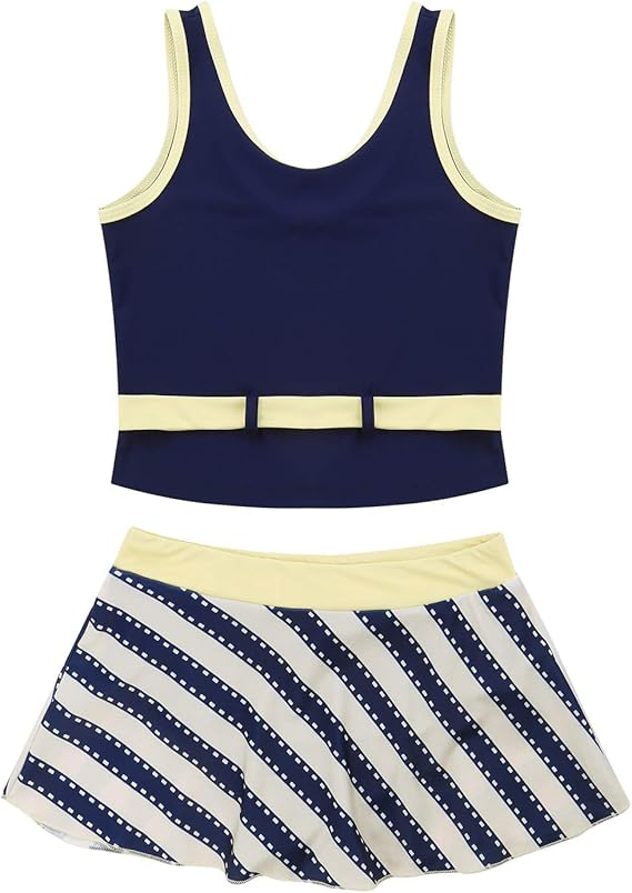 Freebily Kids Junior Girls Two Piece Tankini Swimwear Swimsuit Sports ...