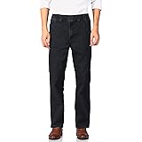 Soojun Mens Elastic Waist Jeans Relaxed Fit with Zipper and Button at ...