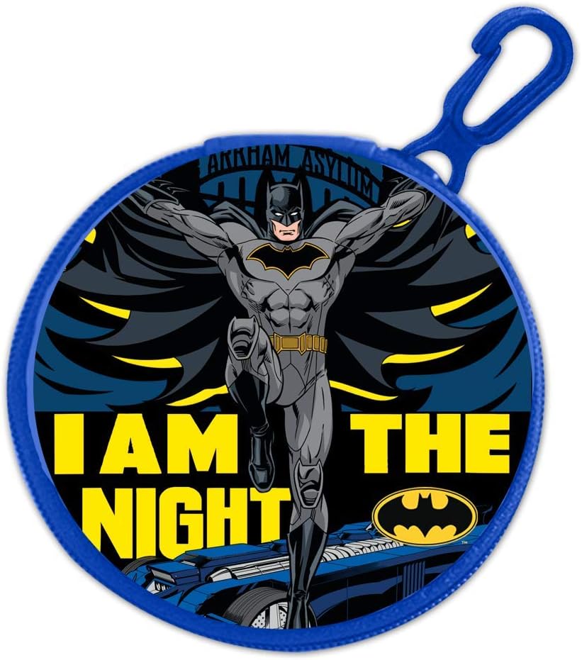Batman Childrens Character Round Zipped Coin Purse with Key Clip ...