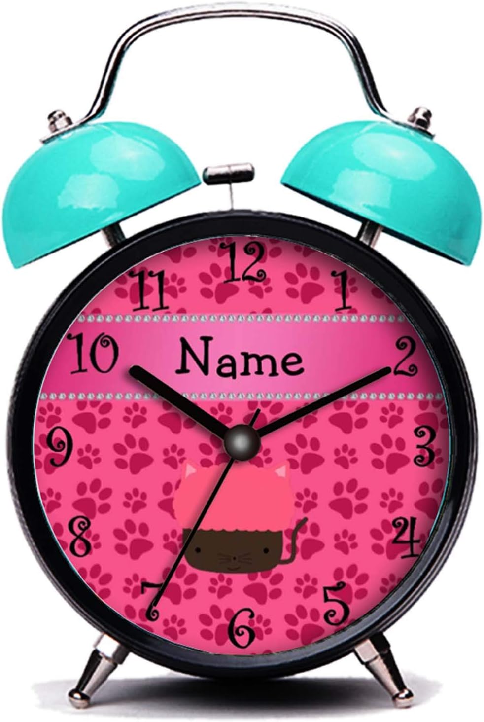 GIRLSIGHT Blauer Wecker, Nette Katze Personalisierte Name Katze Cupcake ...