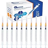 Amazon.com: 10 Pack 3ml Syringes with Needle - 25G, 1.0 inch Needle Luer Lock Syringe ...