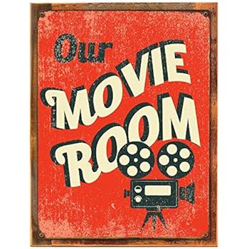Amazon.com: Welcome to Our Home Theatre Metal Sign on Rustic Barn Wood ...