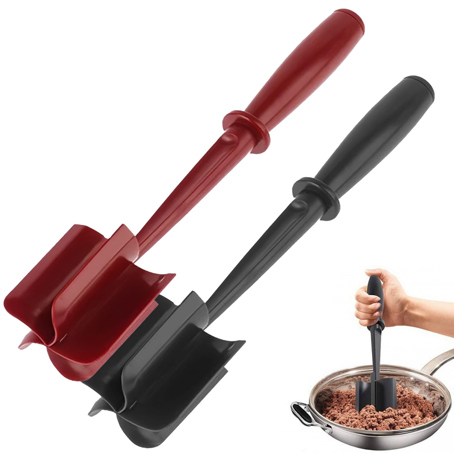 2Pcs Meat Chopper,Ground Beef Meat Masher Chopper Tool,Hamburger ...