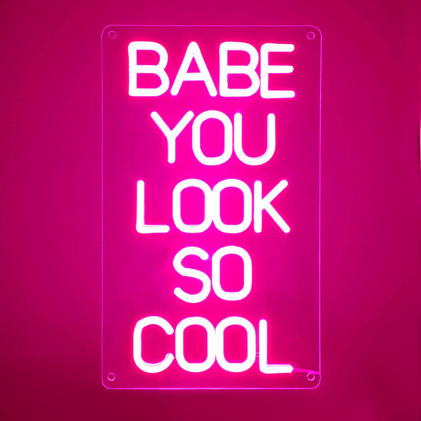Babe You Look So Cool Large Neon Sign for Wall Decor, Aesthetic Neon ...