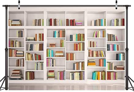LYWYGG 7X5FT Bookshelf Backdrop Bookcase Backdrops Library Backdrop ...