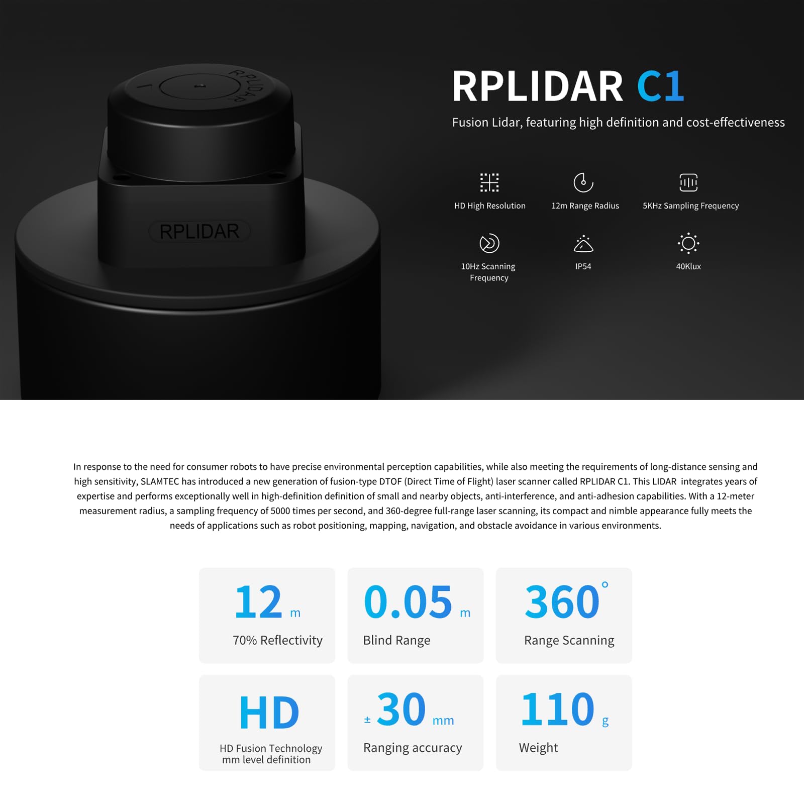 Mua youyeetoo RPLIDAR C1 Fusion Lidar DTOF Laser Scanner - 360-Degree ...