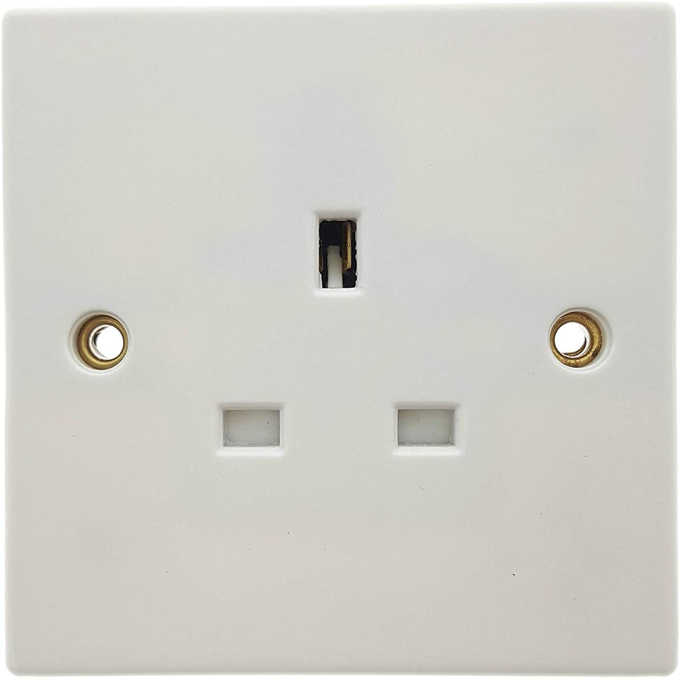Invero 1 Gang Single Unswitched Mains Plug Wall Socket 13A – White ...