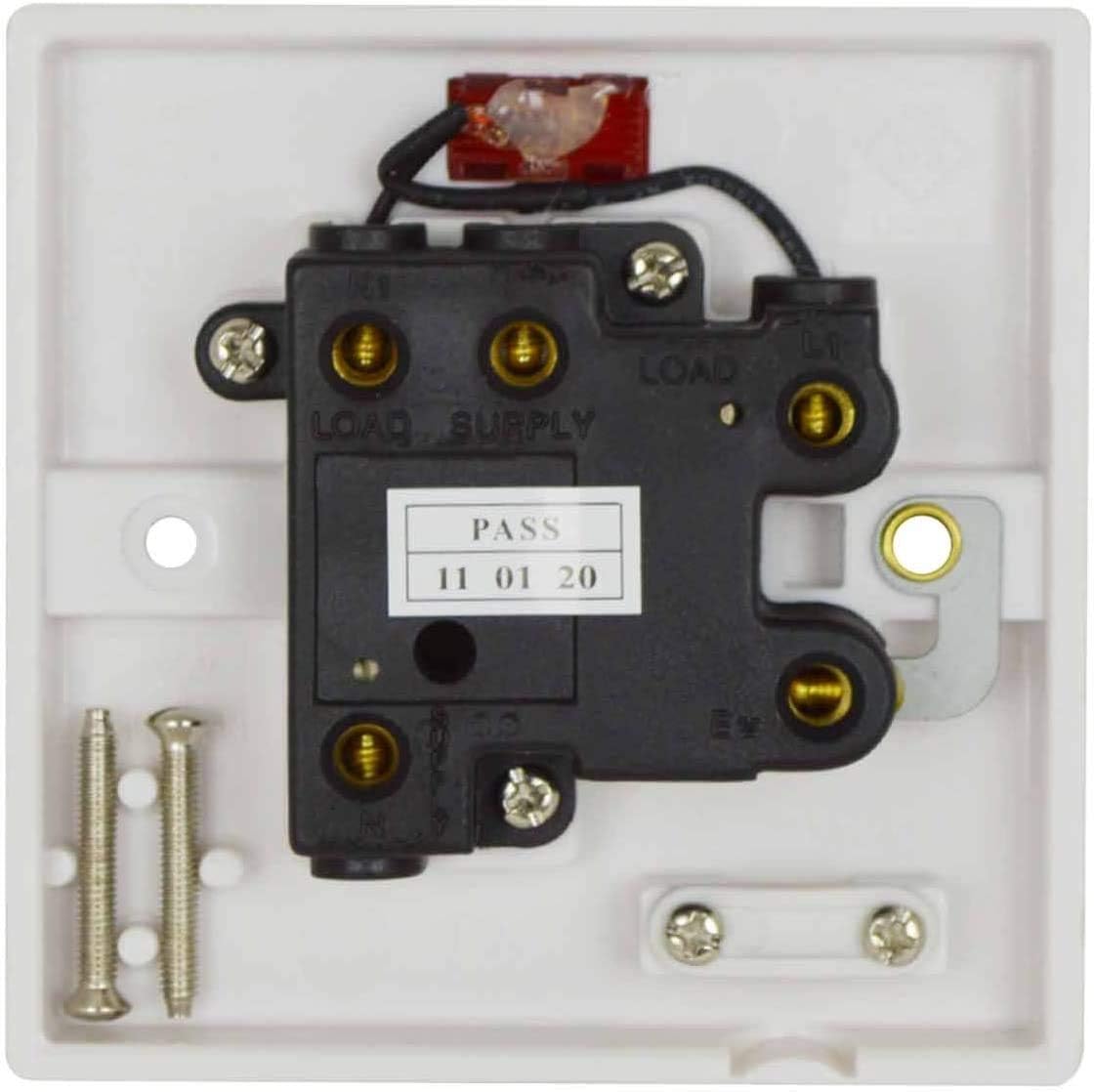 Invero 1 Gang Spur Wall Switch 13 Amp Fused Connection Unit Switched ...