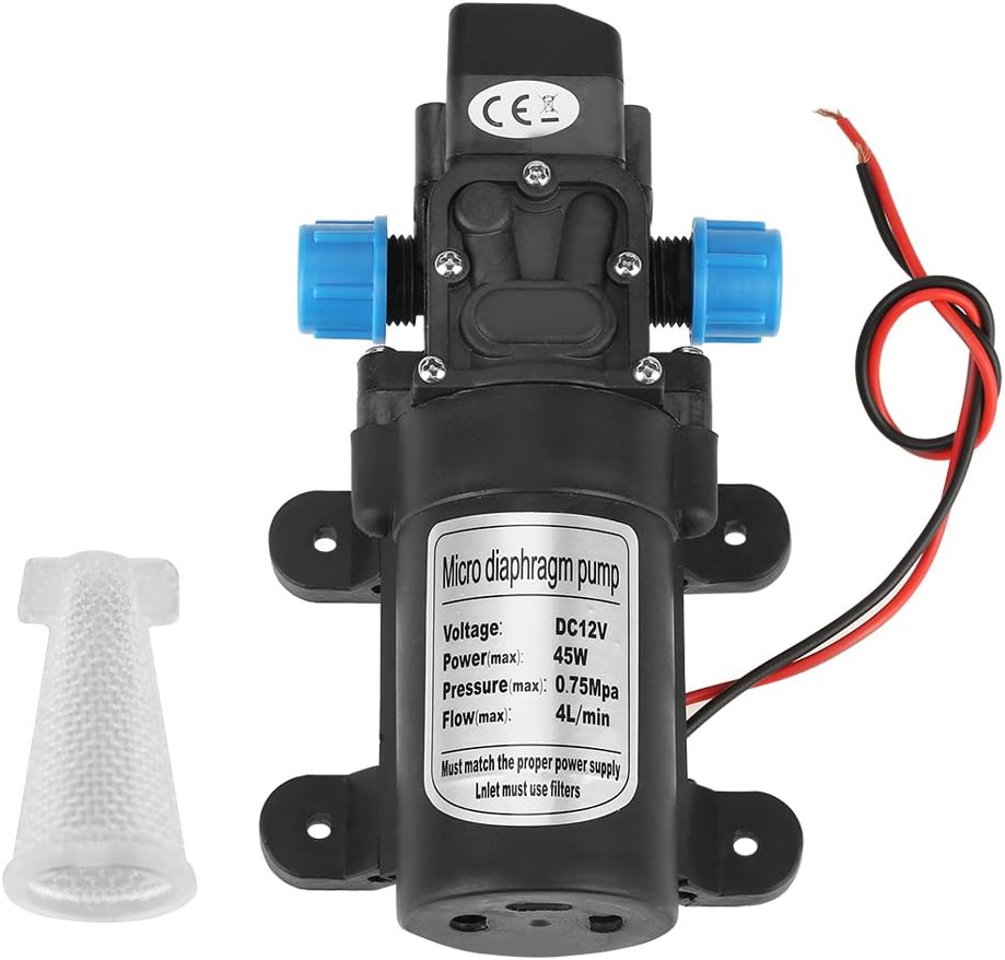 DC 12V 45W 1/2" NPT Mini Diaphragm Water Self Priming Pump Portable Low ...