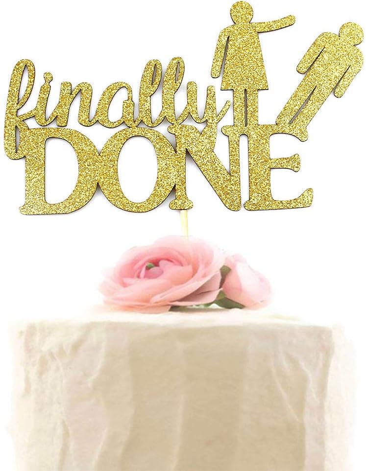 Amazon.com: Glitter Divorce Cake Topper, Finally Done Cake Toppers ...