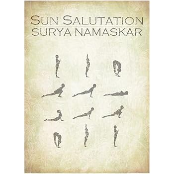 Amazon.com: Yoga Poster - Sun Salutations A & B - Yoga Postures ...
