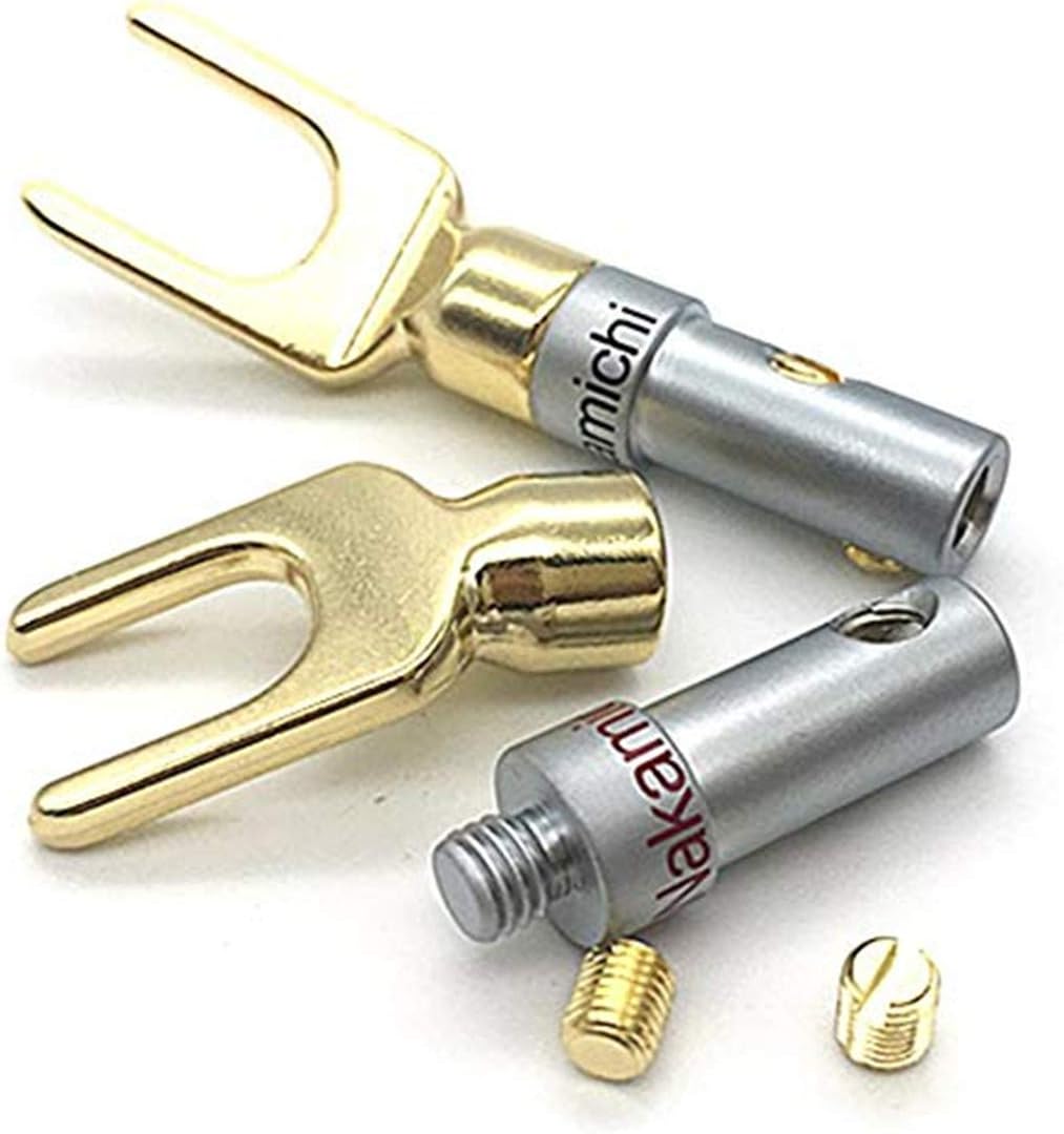 HKSMAN 6 Pcs Y Plug 45 Degree Hi-end Banana to Spade Adapter Plug ...