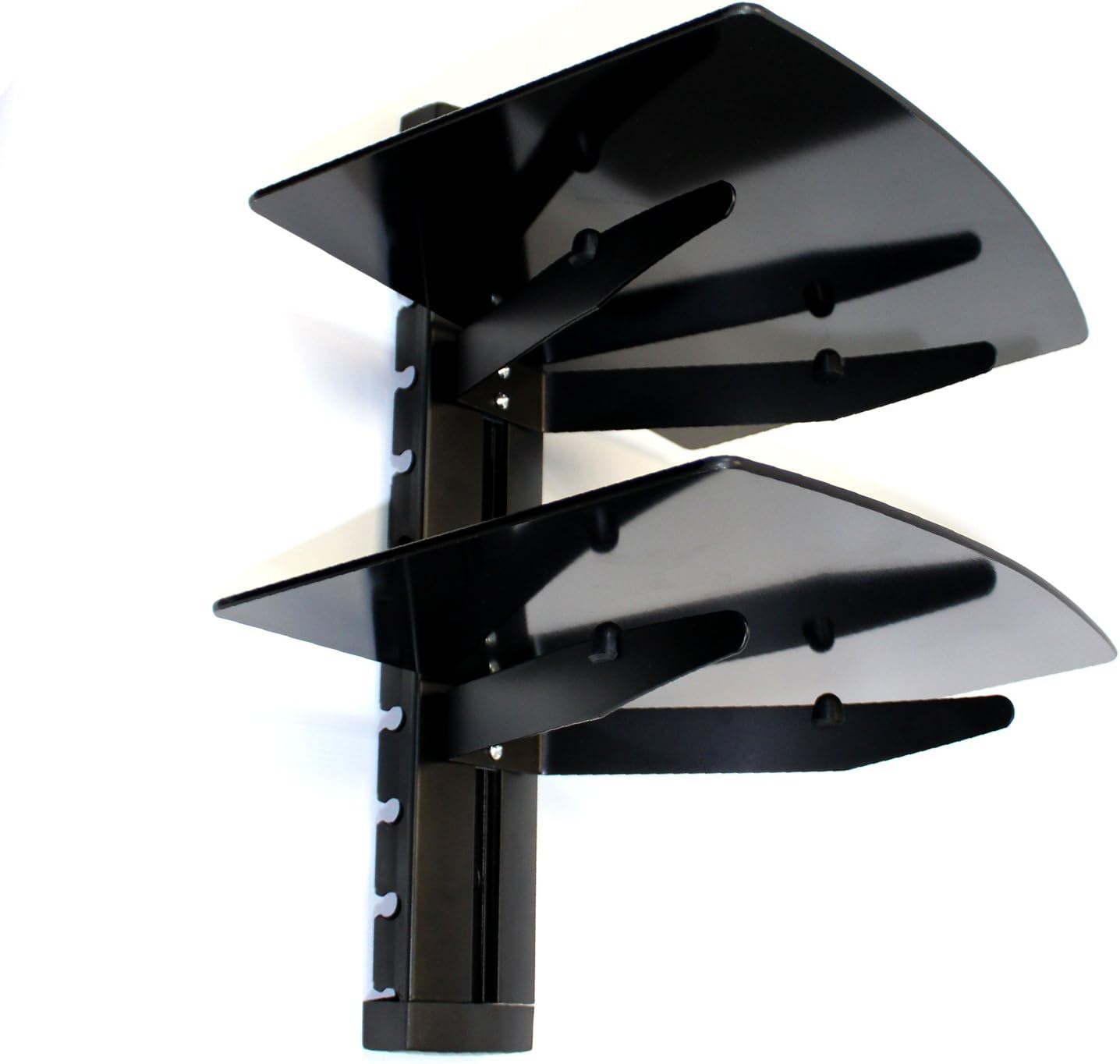 Tempered Black Glass Floating Shelf | Wall Mounted Shelving | Routers ...