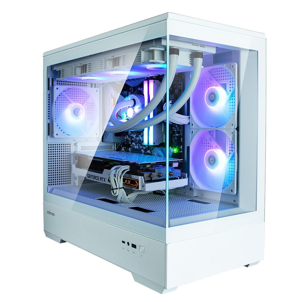 Mua ZALMAN P30 White Pillarless + Tempered Glass Construction Showcase ...