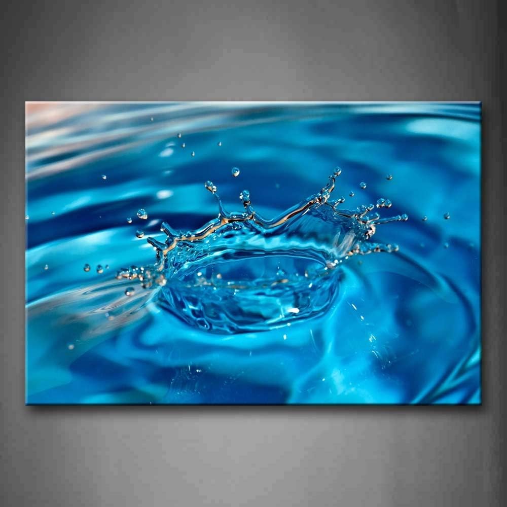 Wandkunst Bilder Wassertropfen Blaues Wasser Leinwanddruck Kunst ...