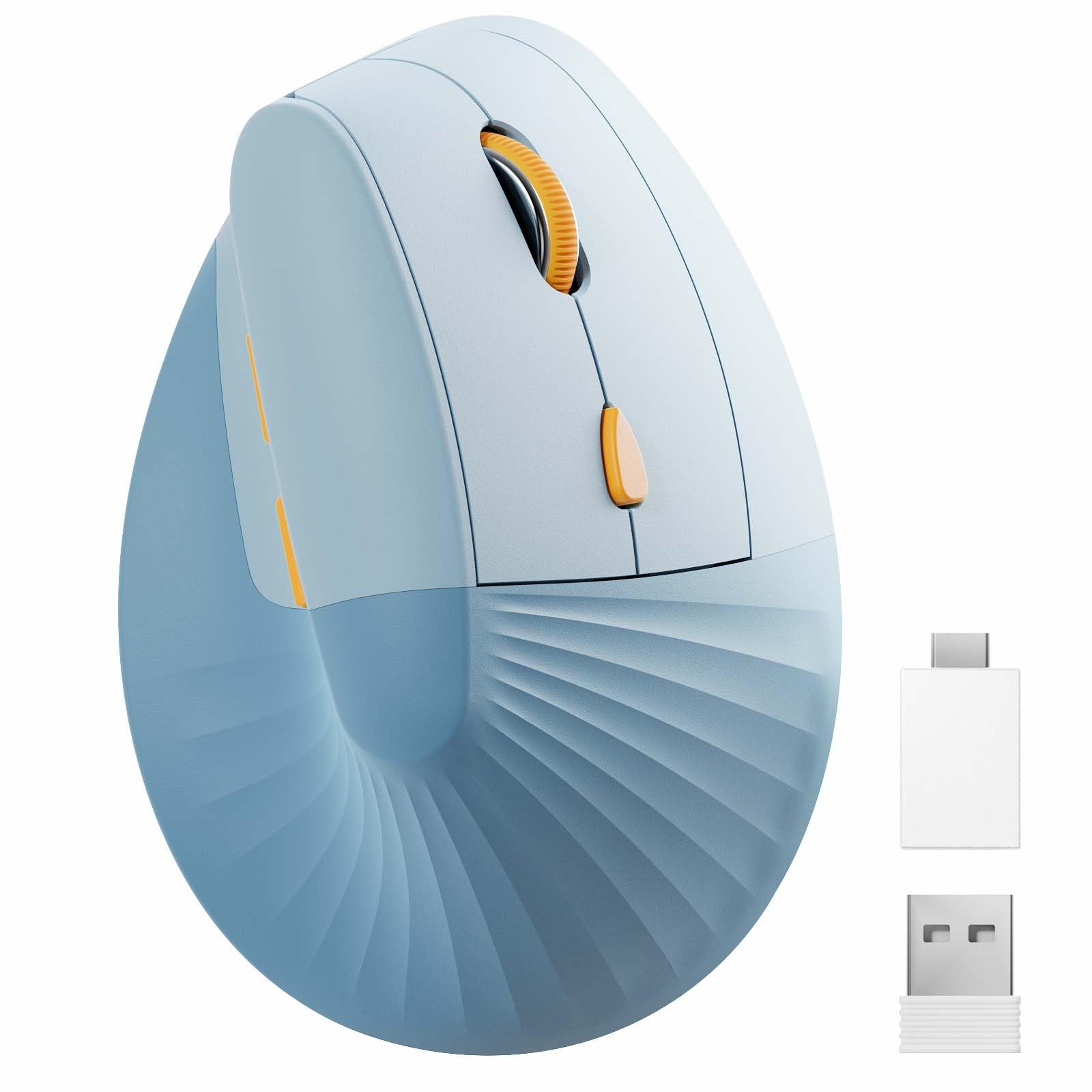 Unipows Ergonomic Vertical Mouse, Wireless Type C Rechargeable Mouse ...