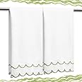 Amazon.com: Hahafelt 2 Pcs Scalloped Hand Towels 100% Cotton Hand ...