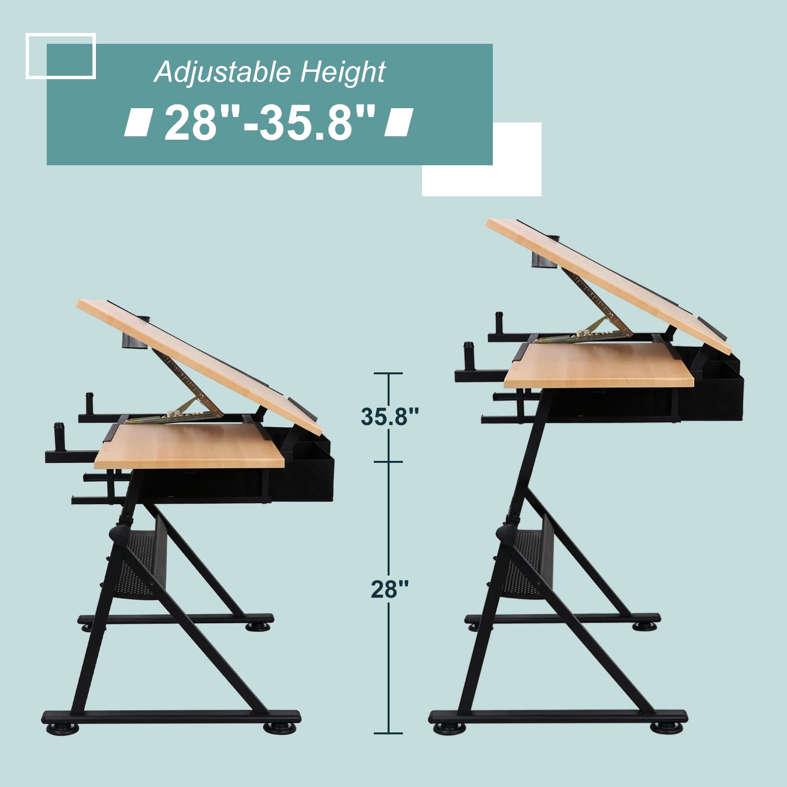 Mua ZENY Drafting Table Art Desk Drawing Table Height Adjustable Artist ...