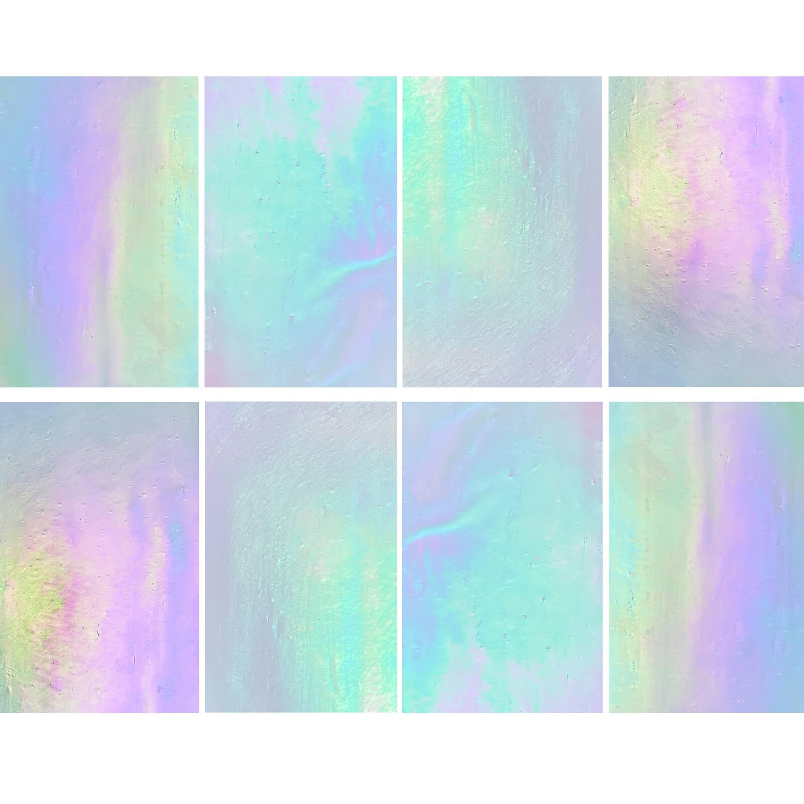 LITMIND 8 Sheets White Iridescent Stained Glass Sheets, Mosaic Glass ...