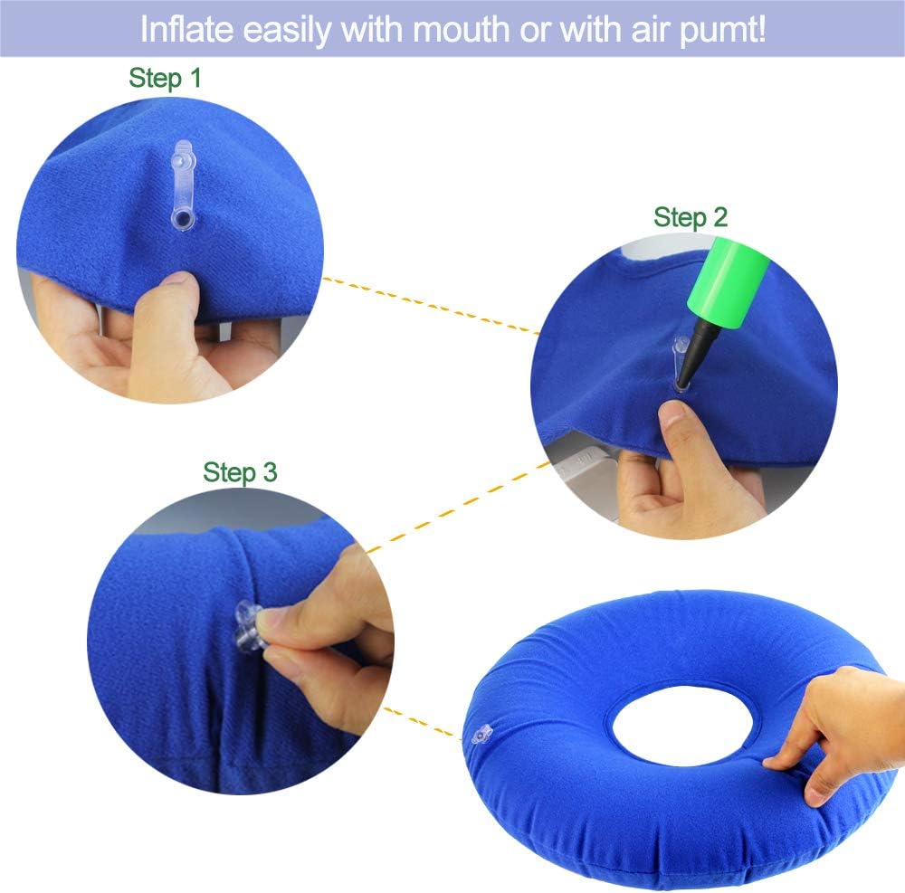 LYTIVAGEN 2 Pcs Donut Cushion Large Inflatable Ring Cushion with 2 ...