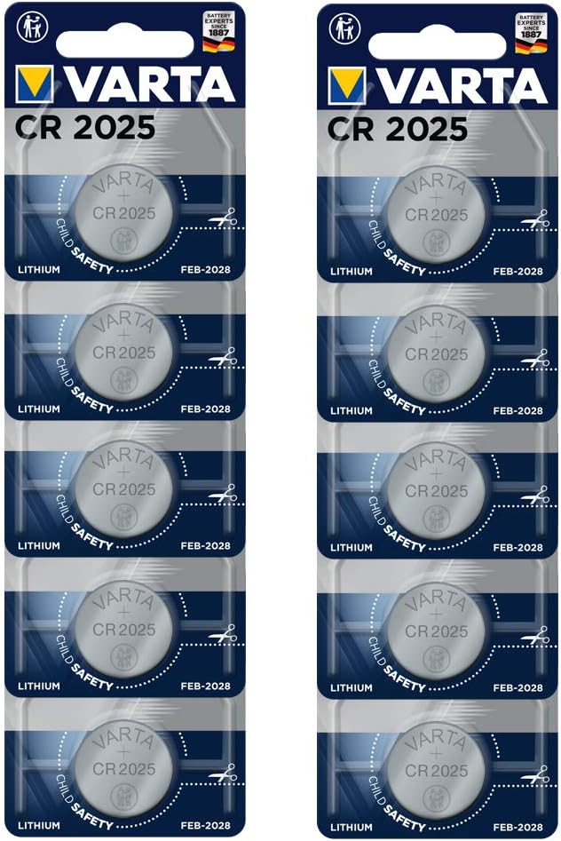 Varta CR2025 battery 10 pack – lithium 3V coin cell – BigaMart