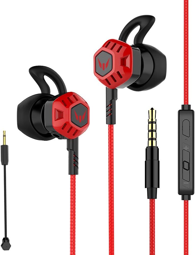 Gaming Earphones, Gaming Earbuds with Mic Adjustable and Volume Control ...