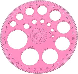 YNuth 360 Grados Círculo Graduado Regla de Plantilla Circular de Color ...