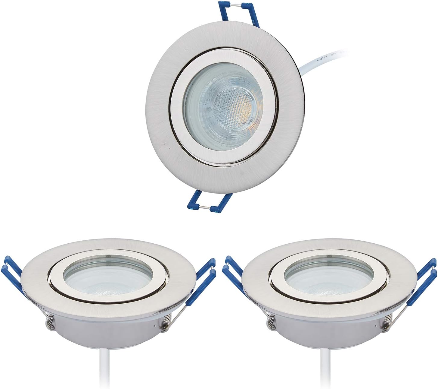 3 LED Recessed Spot Light Set IP44 with LED Spot Module 230 V 5 W ...