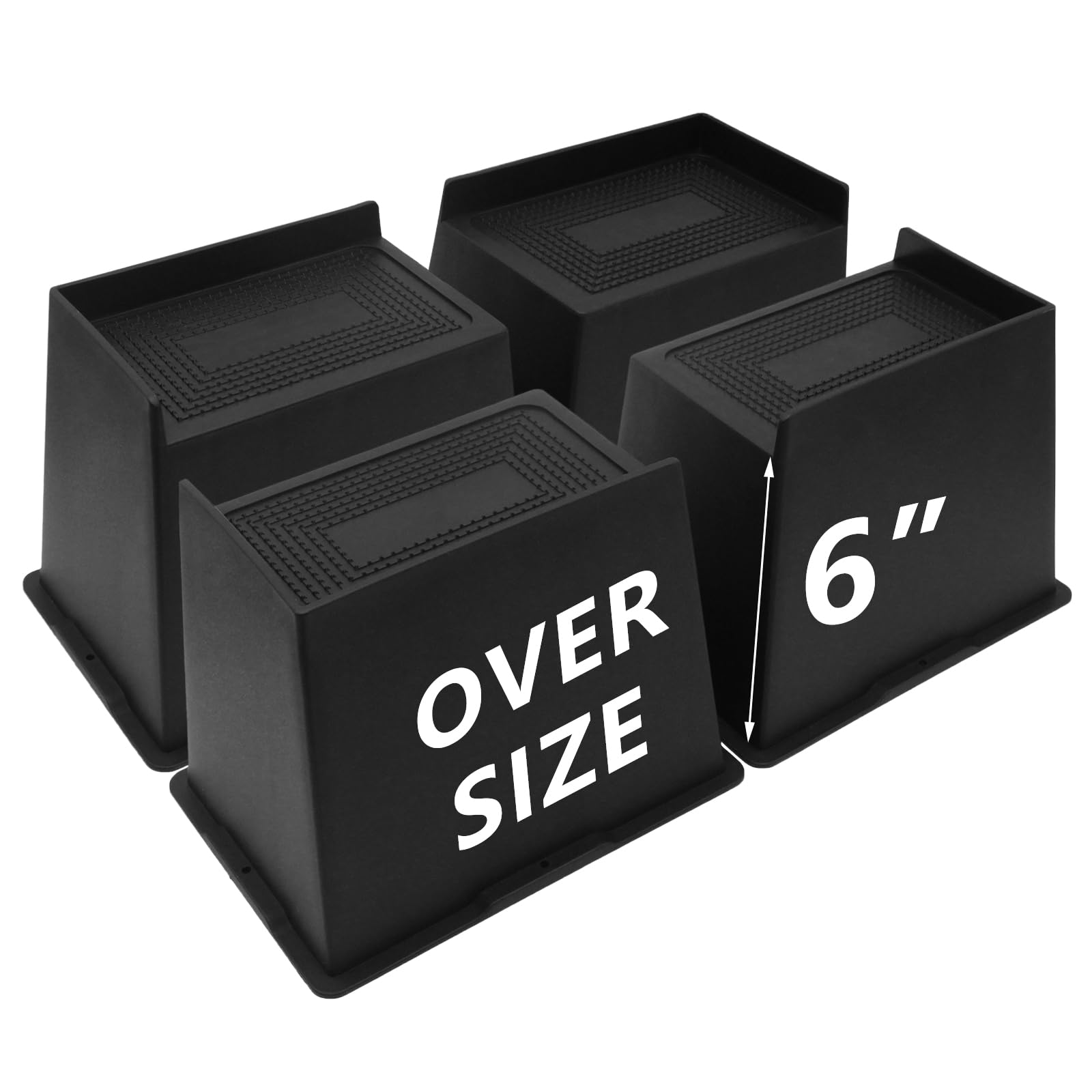HANIHUA 4 Pack Bed Risers 6 inch Heavy Duty, Oversized Furniture Risers ...