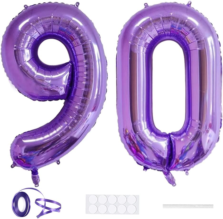 Xihuimay Number 90 Balloons 40 inch Digital Balloon Alphabet 90 ...