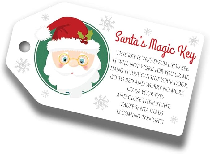 Santas Magic Key Labels Tags for Funny Christmas Kids Activity and ...
