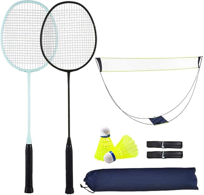 Amazon.com : Senston Badminton Rackets Set with Portable Net Badminton ...