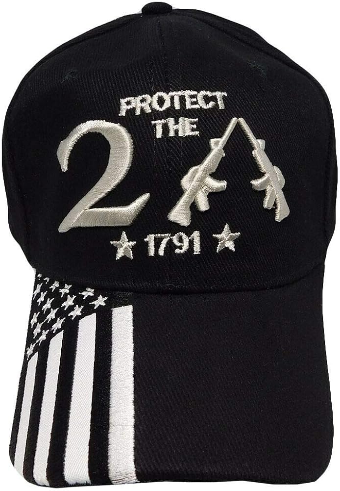 Protect 2nd Amendment 1791 2A Embroidered Hat Cap Black & White (TOP ...