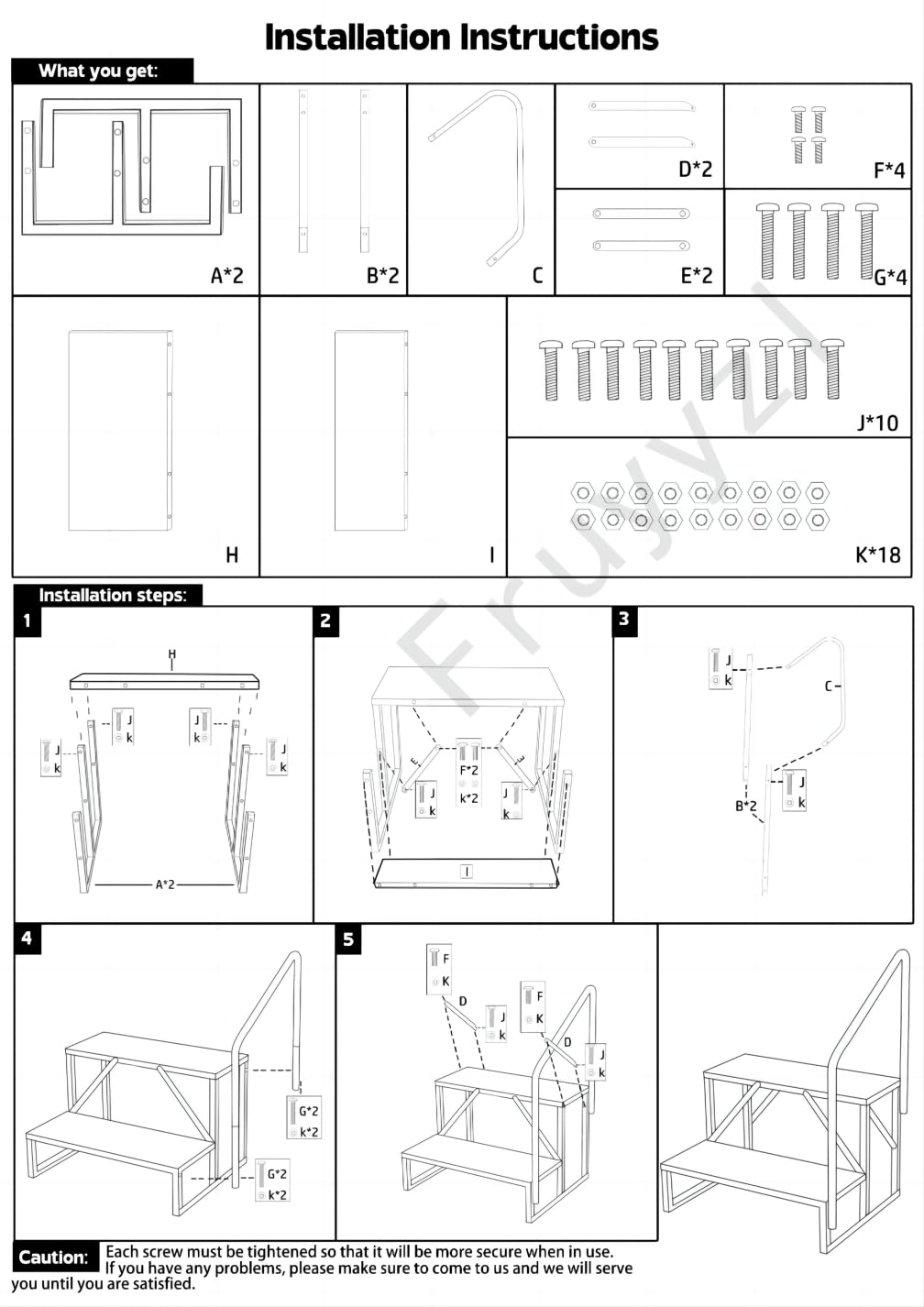 Step Ladder, Step Stool With Handle, Heavy Duty Pool Ladder Above ...