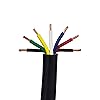 7 Conductor Trailer Cable, 14 AWG GPT, Color Coded PVC Wires with Outer ...